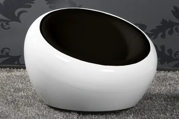 Mørtens Furniture Moderní křeslo, bílá/černá, ergonomické sedadlo, ekokůže, sklolaminát, relaxační Barva: bílá / černá