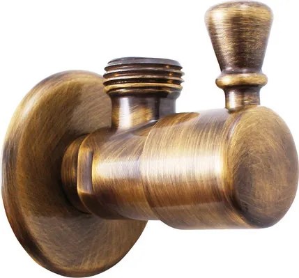 SLEZÁK RAV Ventil rohový s keramickým vrškem 1/2"x 1/2", Stará mosaz RV0112SM