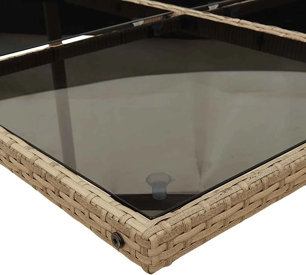 11dílný zahradní jídelní set s poduškami béžový polyratan 3211690
