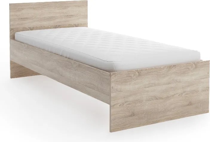 Postel ELISA 90 x 200 cm, dub sonoma Matrace: Bez matrace, Rošt: S lamelovým roštem