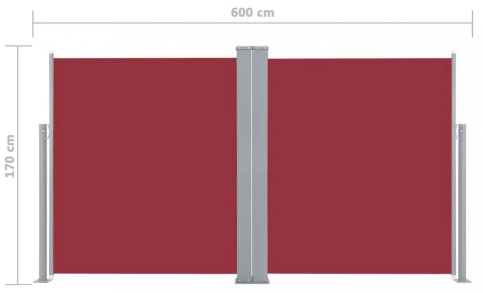 Zatahovací boční markýza 170x600 cm Dekorhome Krémová