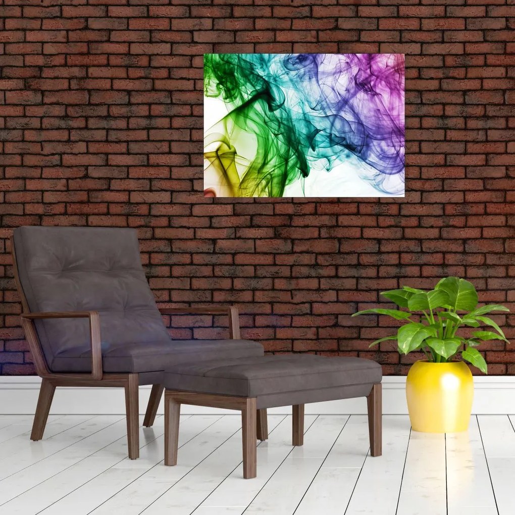 Skleněný obraz - barevný kouř (70x50 cm)