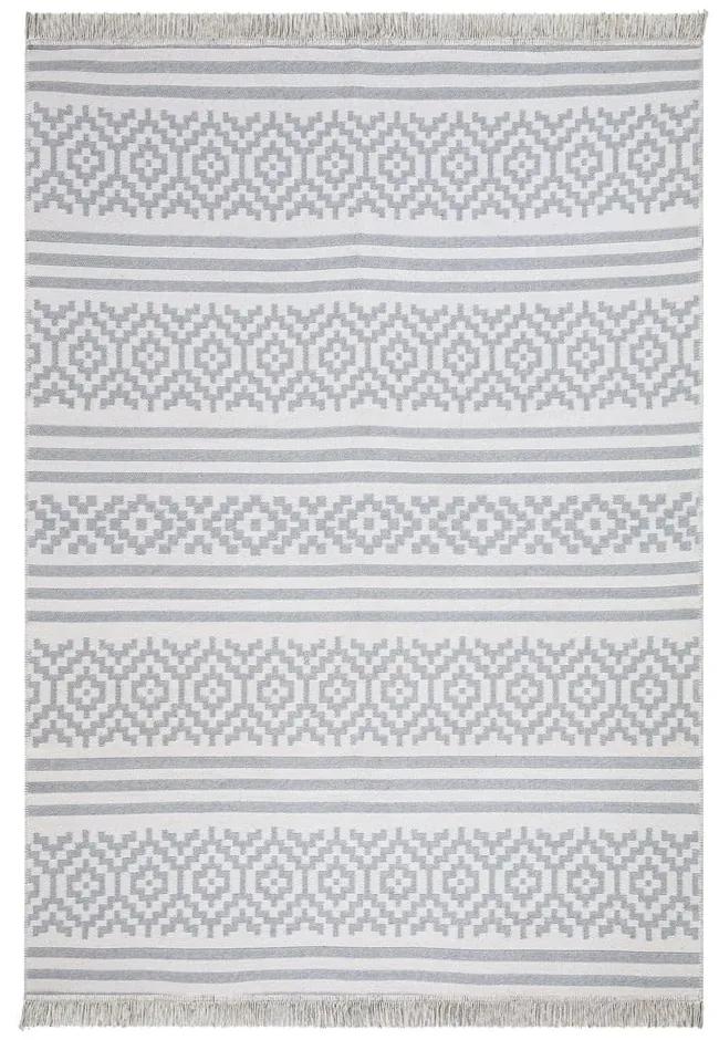 Šedo-bílý bavlněný koberec Oyo home Duo, 60 x 100 cm