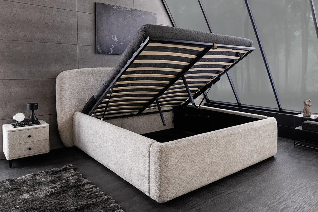 Invicta Čalouněná postel ART DECO 180x200 s úložným prostorem šedá 45332