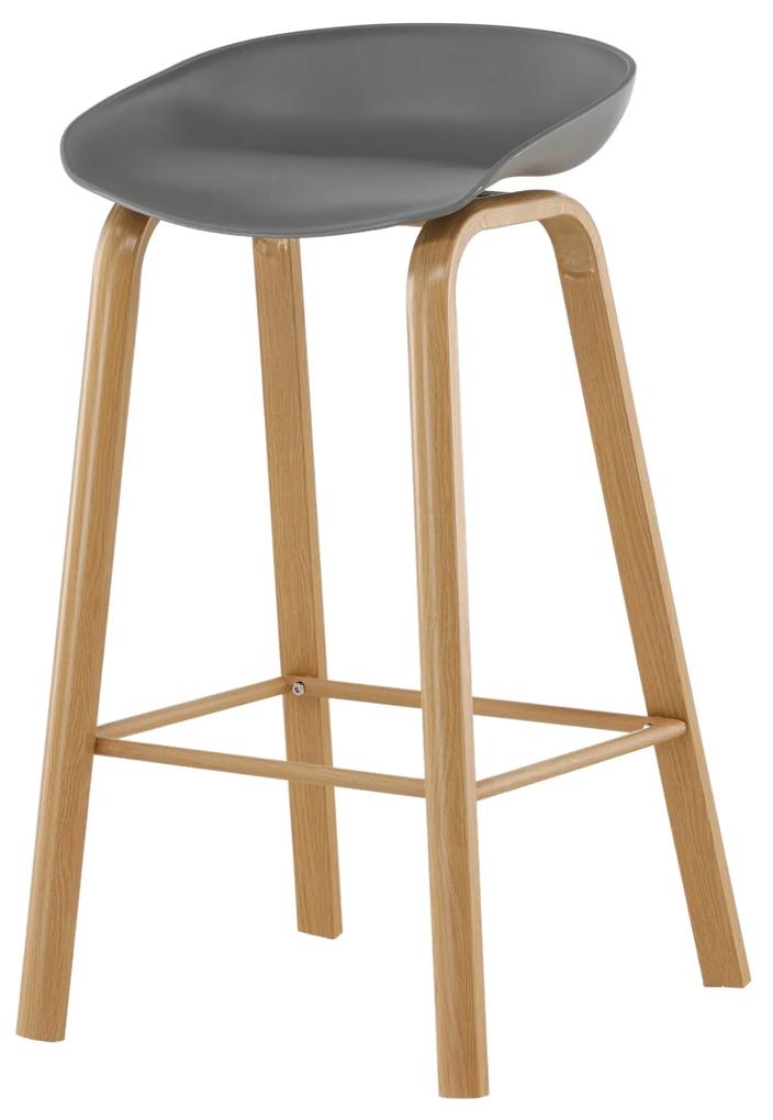 Barová židle Decatur, 2ks, šedá, 53x43,5x83,5