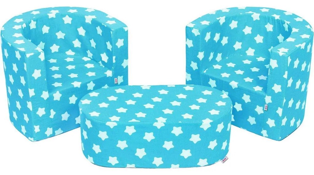 Dětská sedací souprava New Baby hvězdičky modrá