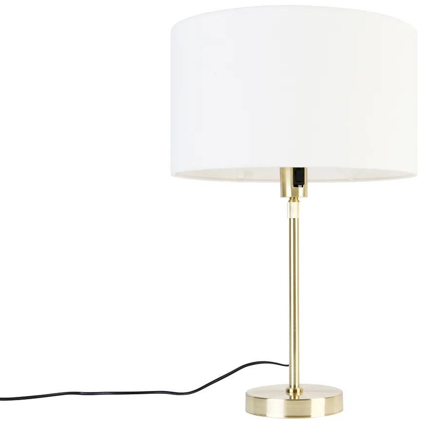 Stolní lampa zlatá nastavitelná se stínidlem bílá 35 cm - Parte