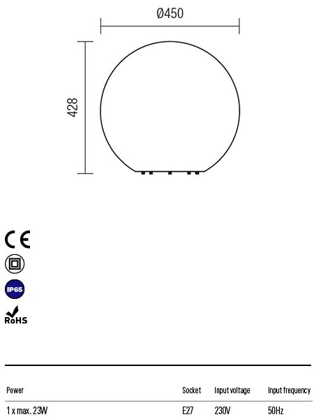 Redo Venkovní svítidlo BALOO Ø45cm