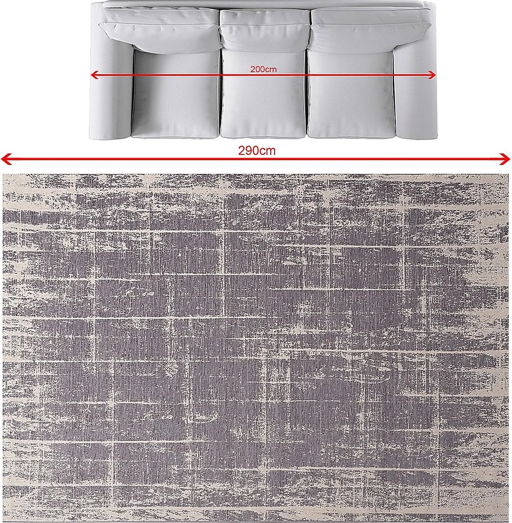 Koberec Velvet beige/dark grey 200x290cm