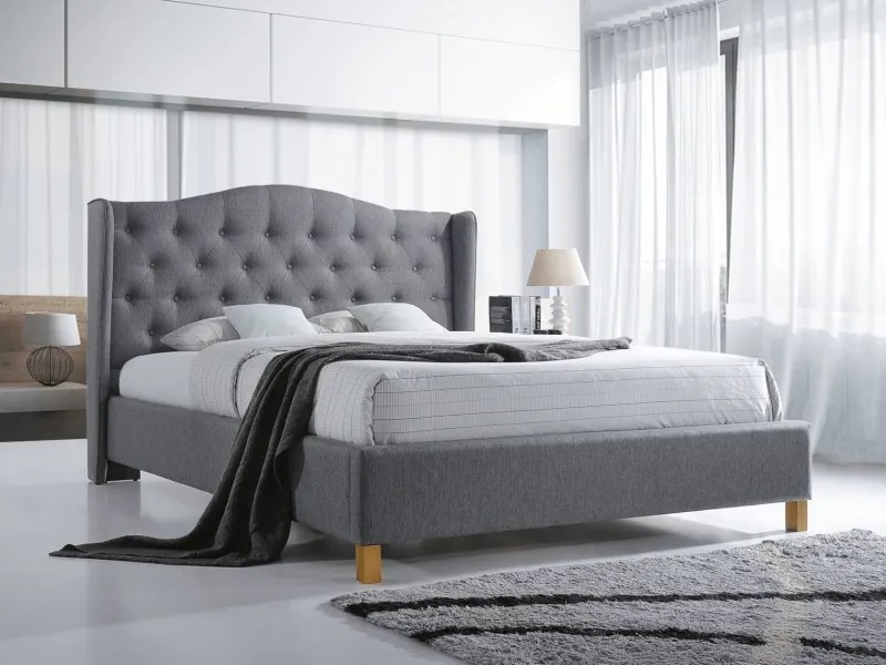 Čalouněná postel ASPEN 180 x 200 cm šedá Matrace: Bez matrace