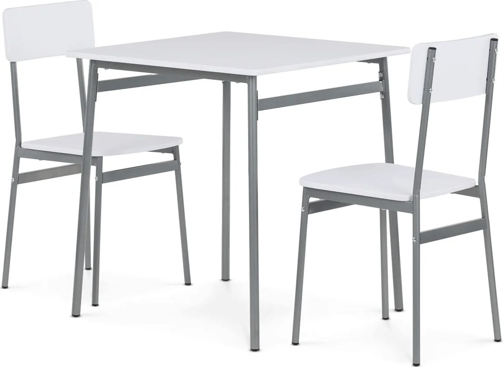 Autronic Jídelní set s 2 židlemi AUT-O2122 Odstín: Bílá