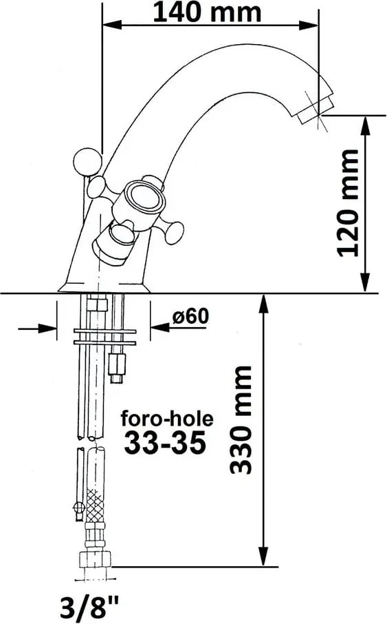 Stojánková umyvadlová baterie ve zlaté barvě Antea – Sapho