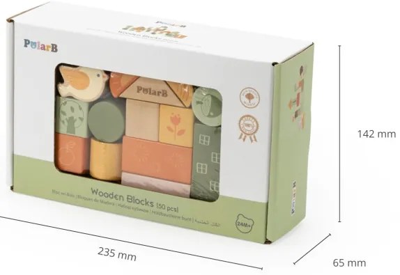 Dřevěné stavební kostky Viga 44230 PolarB 50 ks