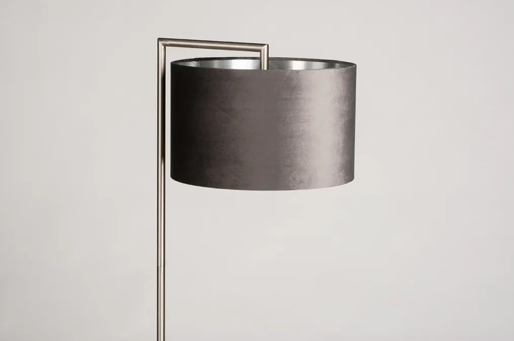 Stojací designová lampa Pallas Black and Silver Steel