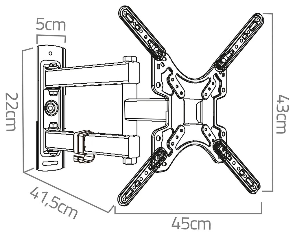 Držák na TV Humberg 17-56 palců s nosností 30 kg pro montáž na zeď