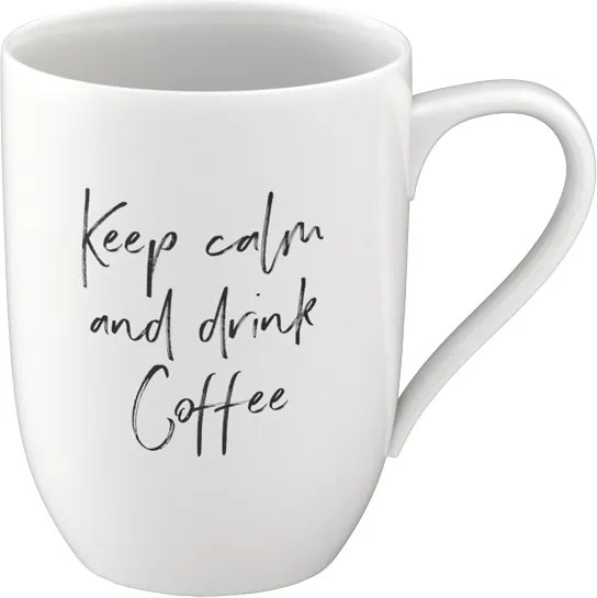 Villeroy&Boch Villeroy & Boch Statement hrnek s uchem Keep Calm and Drink Coffee, 11,5 × 8 × 10,4 cm, 290 ml
