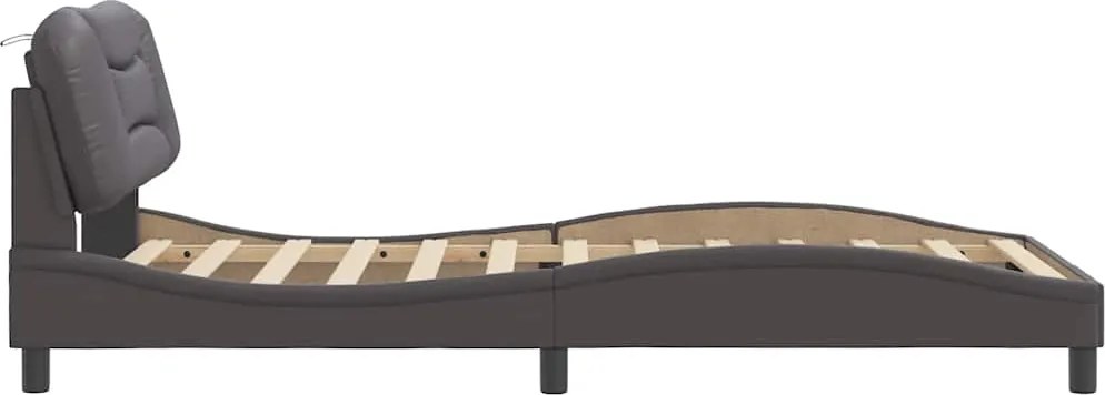 Rám postele bez matrace Hvar šedý 100x200 cm umělá kůže 3207984