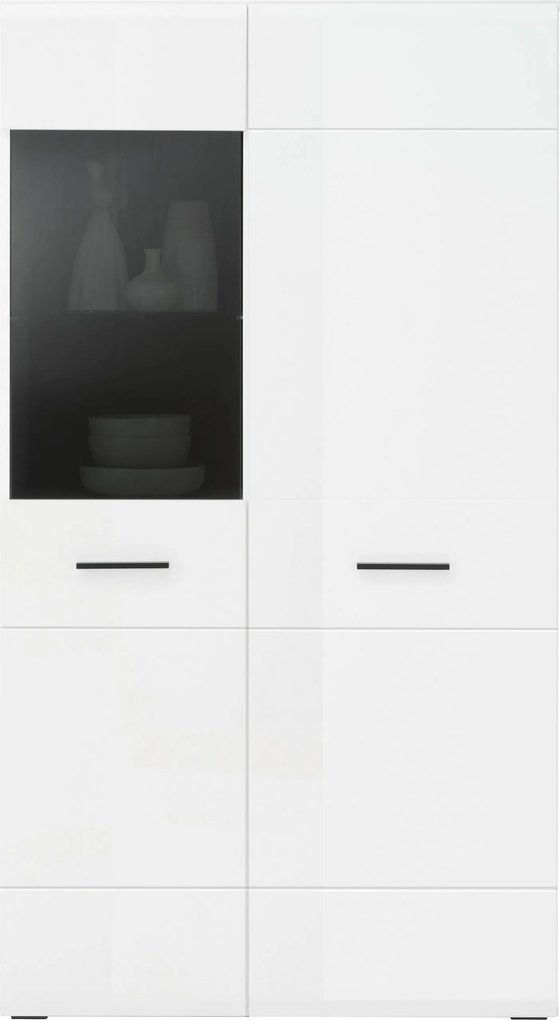 XXXLutz VITRÍNA, antracitová, bílá, 90/164/41 cm Hom`in - Kredence a vitríny - 001803069011