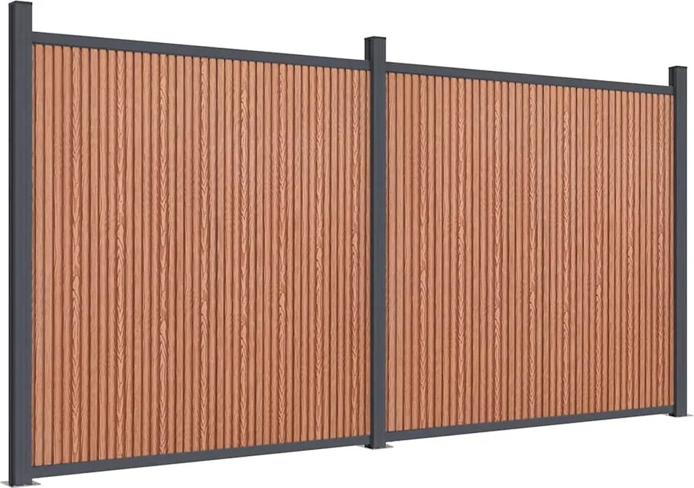 Plotový dílec hnědý 353 x 186 cm WPC 3282799