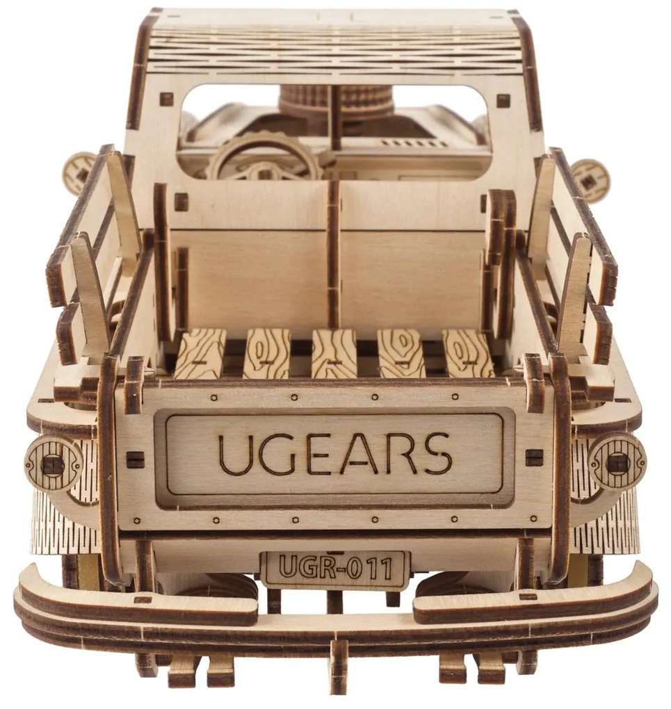Ugears 3D dřevěné mechanické puzzle Americký náklaďák (pick-up)