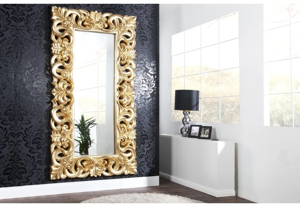 INV Zrcadlo Verona 180cm zlatá antik