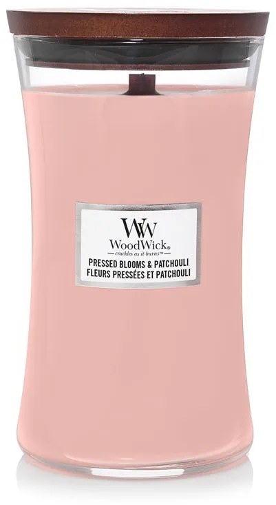 Vonná svíčka WoodWick - Pressed Blooms Patchouli 609g/110 - 120 hod