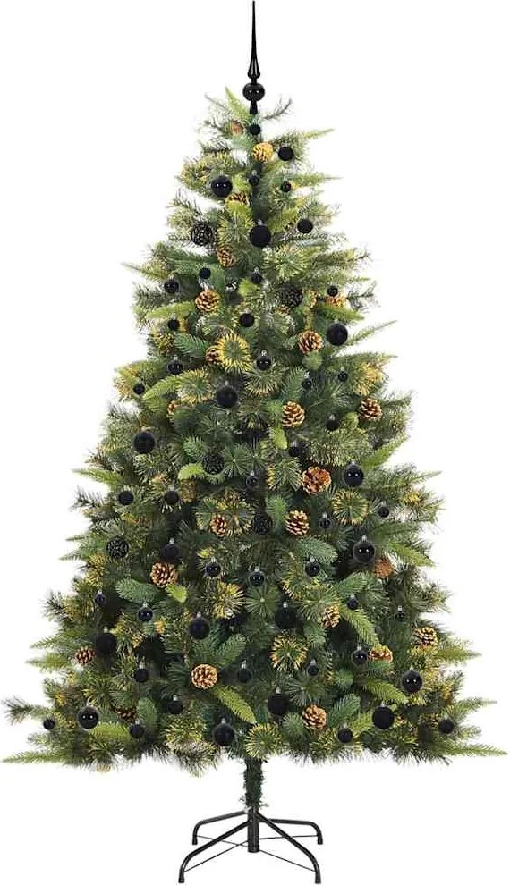 Umělý sklopný vánoční stromeček s kužely Zelená 210 cm 3395099