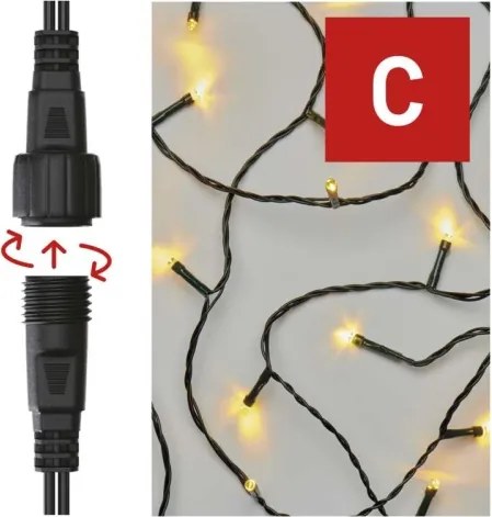 Propojovací vánoční řetěz bez zdroje EMOS Connecting D1AW03 ZY1440 100LED 10m teplá bílá