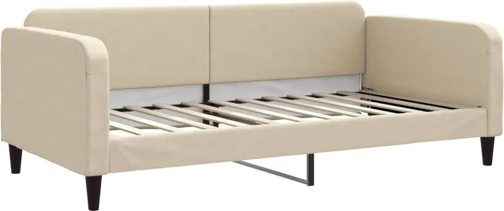 Válenda s přistýlkou a zásuvkami krémová 100 x 200 cm textil 3196861