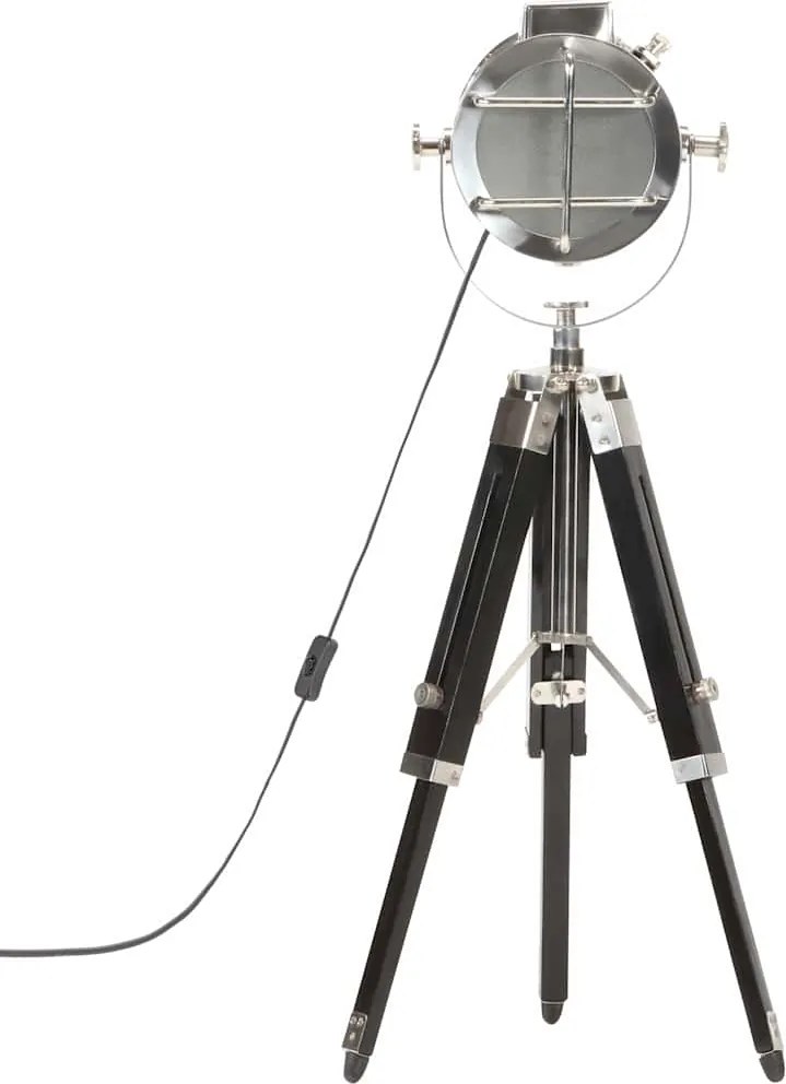 Stojací lampa na stativu černá masivní mangovníkové dřevo 69 cm 286108