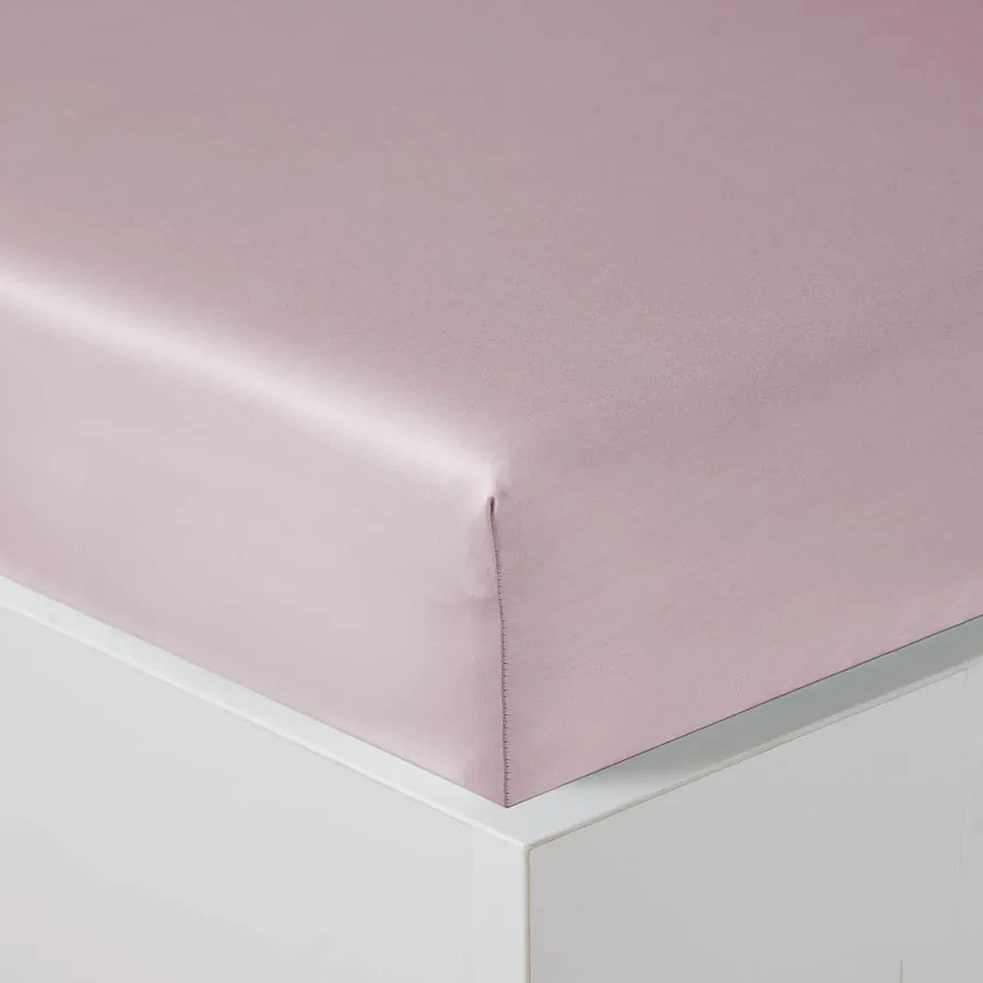 Prostěradlo Veba s gumou TENCEL/COLY satén starorůžová Velikost: 90x200 cm