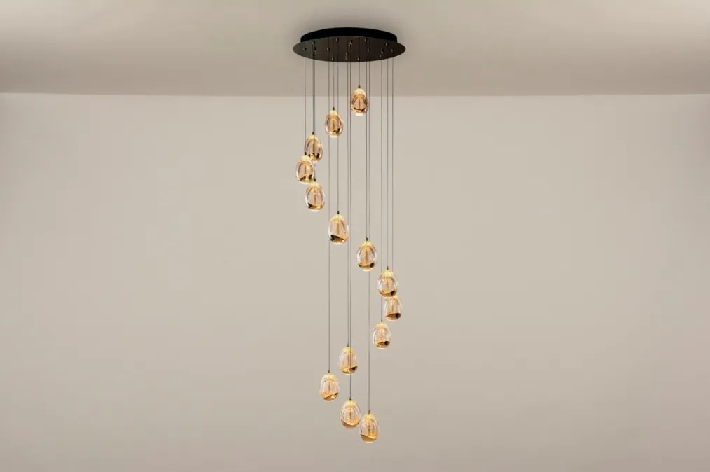 Závěsné designové svítidlo nad schodiště Benelux Gold 15