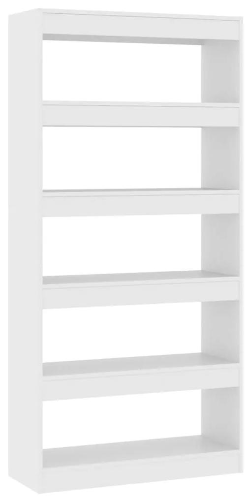 Knihovna / dělicí stěna bílá 80 x 30 x 166 cm kompozitní dřevo - Default Title