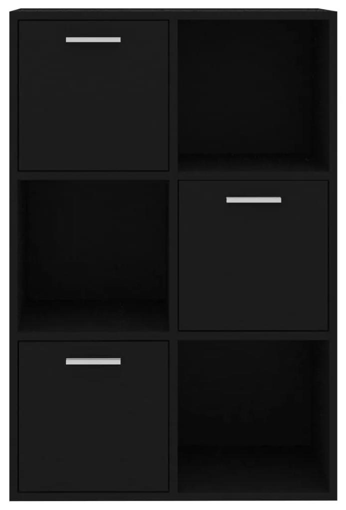 Úložná skříňka černá 60 x 29,5 x 90 cm dřevotříska