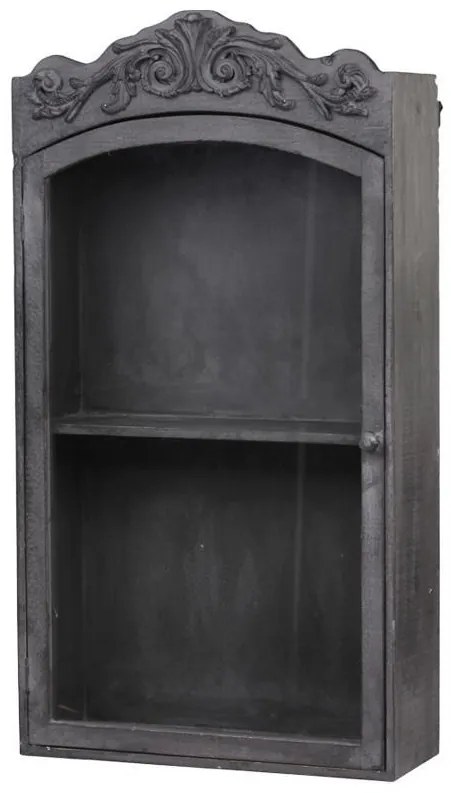 Chic Antique Dřevěná skříňka Rose Decor, šedá barva, sklo, dřevo