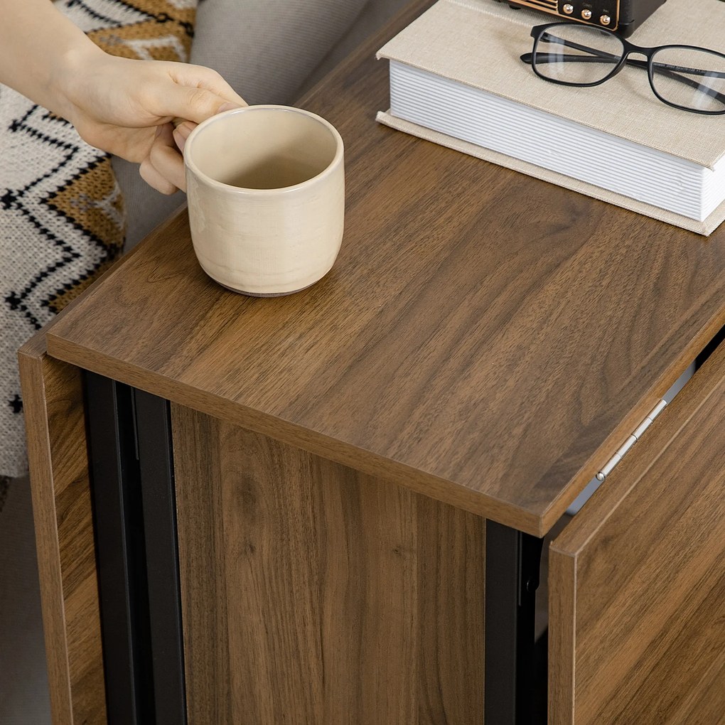 Jídelní stůl HOMCOM skládací pojízdný pro 6 osob, úložný prostor pro malé místnosti, do 50kg, 130x80x74cm, světle hnědý