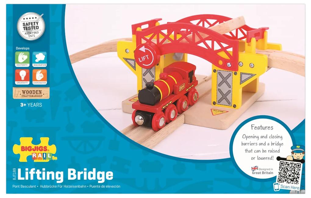 Bigjigs Rail Dřevěný zvedací most