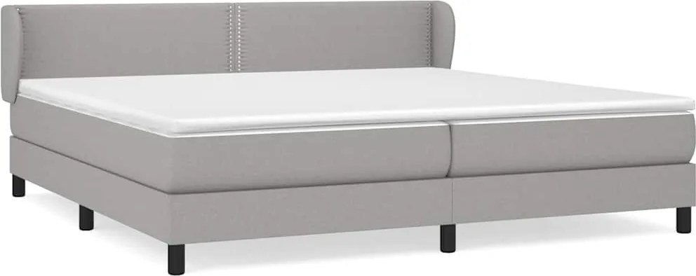 Box spring postel s matrací světle šedá 200 x 200 cm textil 3126189