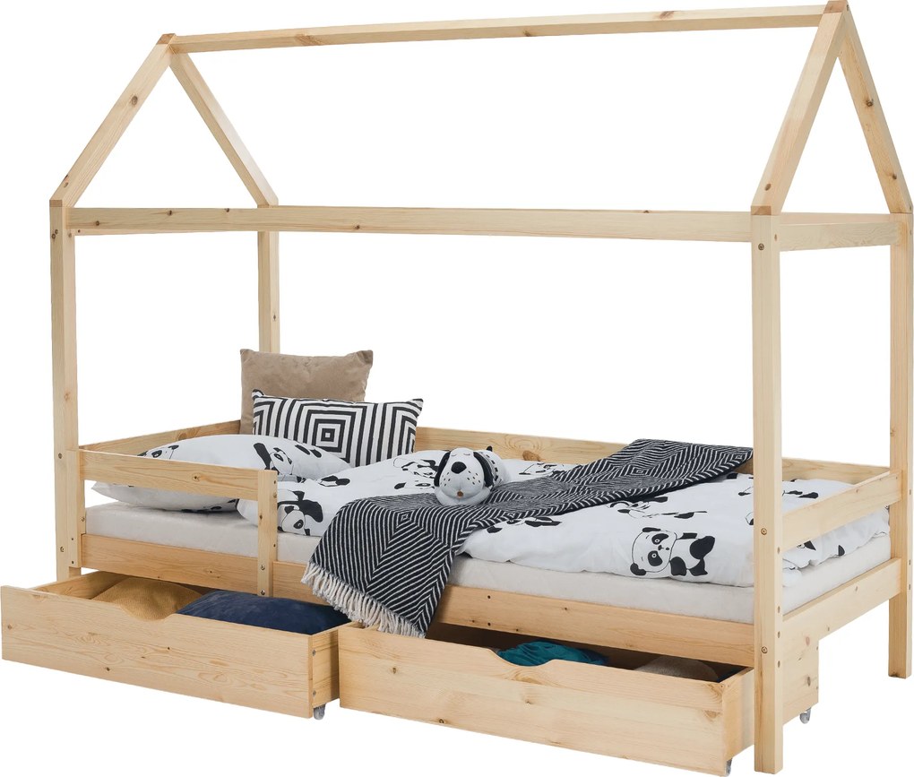 Montessori postel, 90x200, přírodní, masiv, NOEMA