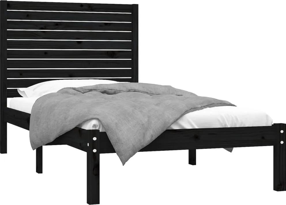 vidaXL Rám postele masivní dřevo 90 x 200 cm [3104597] Barva: Černá