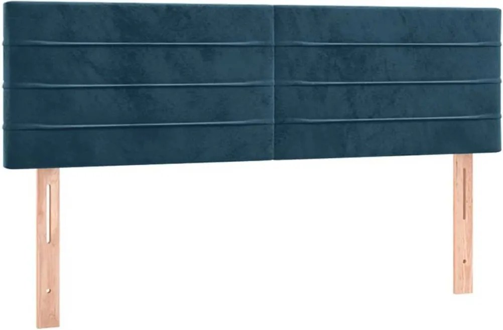 Box spring postel s matrací tmavě modrá 140x190 cm samet 3141363