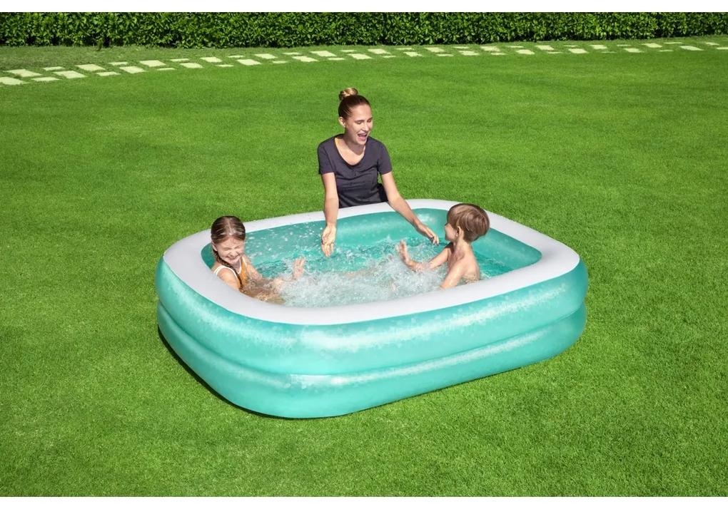 Bestway Zelený čtyřhranný rodinný bazén, 200 x 146 x 48 cm
