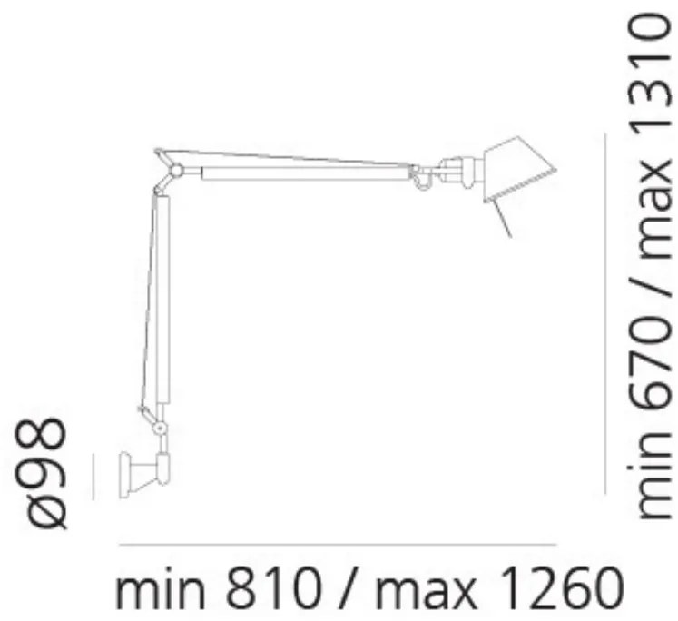 Artemide Designová nástěnná lampa Tolomeo, 1xE27 Barva: Černá