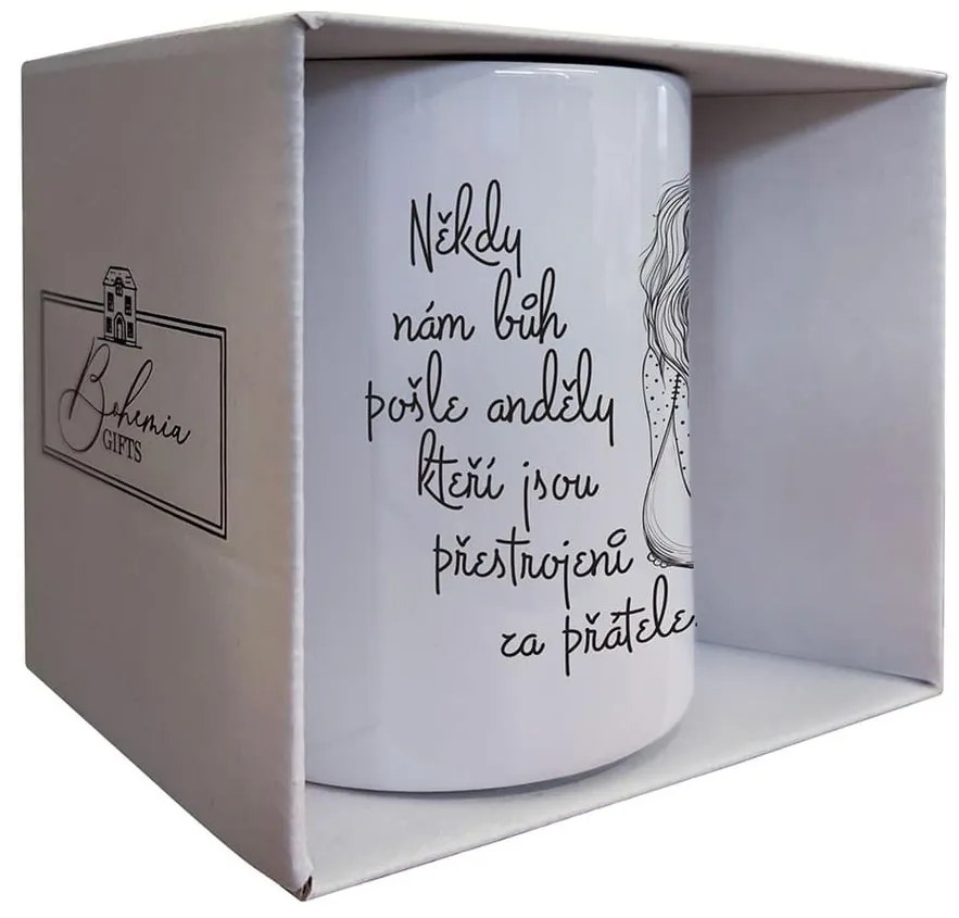 Bohemia Gifts Keramický hrnek - Andělé a přátelé, 350 ml
