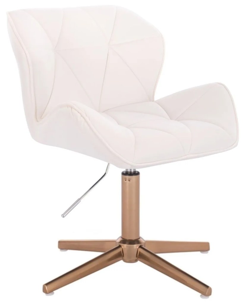 LuxuryForm DESIGN Otočná židle MILANO VELUR na zlatém kříži - bílá