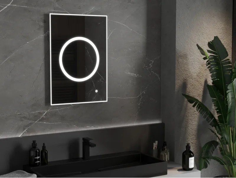 Mexen Koga, LED koupelnové zrcadlo s podsvícením 50 x 70 cm, 6000K, ochrana proti zamlžování, 9821-050-070-611-00