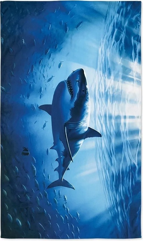 Rychleschnoucí XXL plážová osuška SHARKON modrá 150 x 210 cm, 100% mikrovlákno