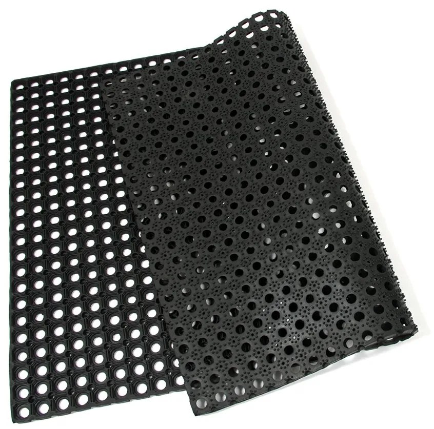 Gumová čistící venkovní vstupní rohož na hrubé nečistoty Honeycomb, FLOMAT - délka 100 cm, šířka 150 cm a výška 2,2 cm