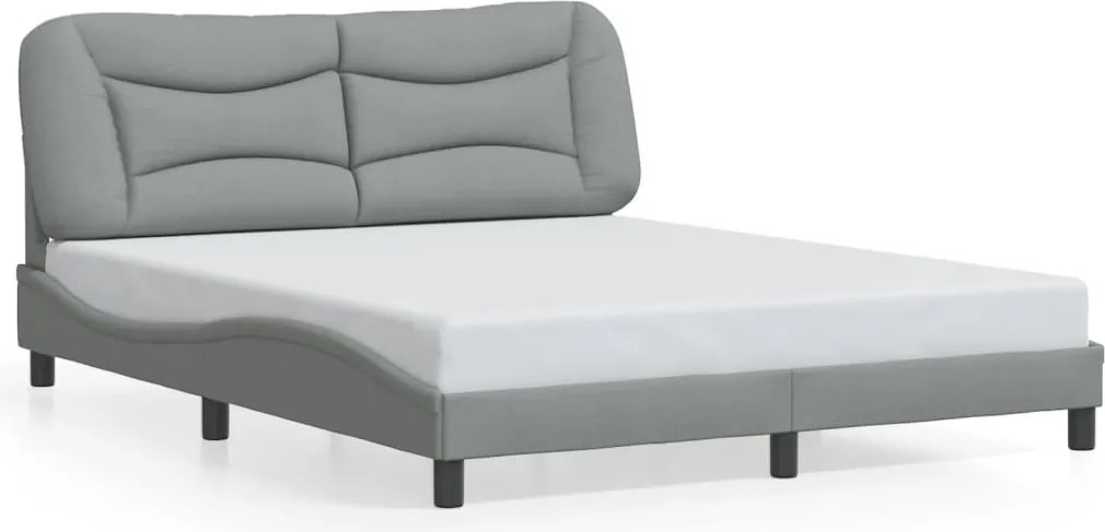 Rám postele s LED bez matrace Hvar Světle šedá 160x200 cm Látka 3213711