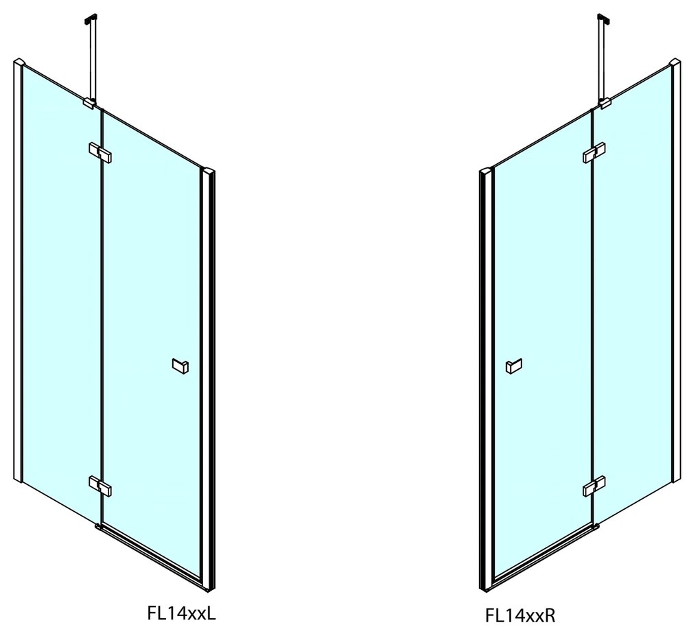 Polysan FORTIS LINE sprchové dveře do niky 900mm, čiré sklo, levé FL1490L
